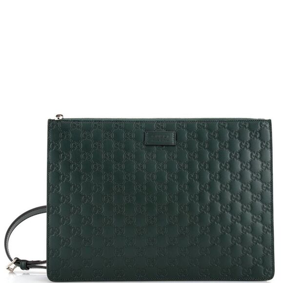 Gucci | Bags | Gucci Zip Messenger Bag Guccissima Leather Large Green ...